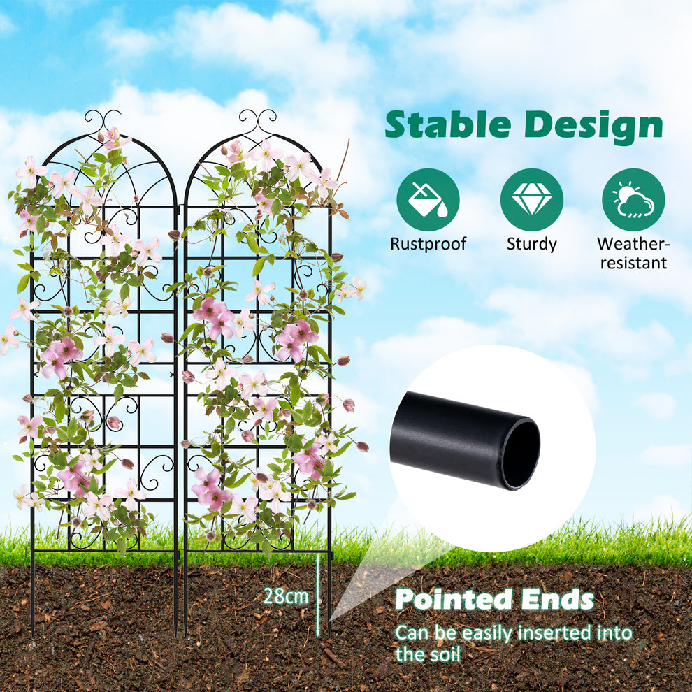 2/4 Pack 180 cm x 50 cm Metal Garden Trellis Decorative for Climbing P ...