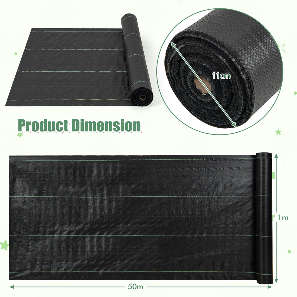 Garden Weed Barrier Fabric PP Weed Control Fabric with Guide Line-3.5 ...