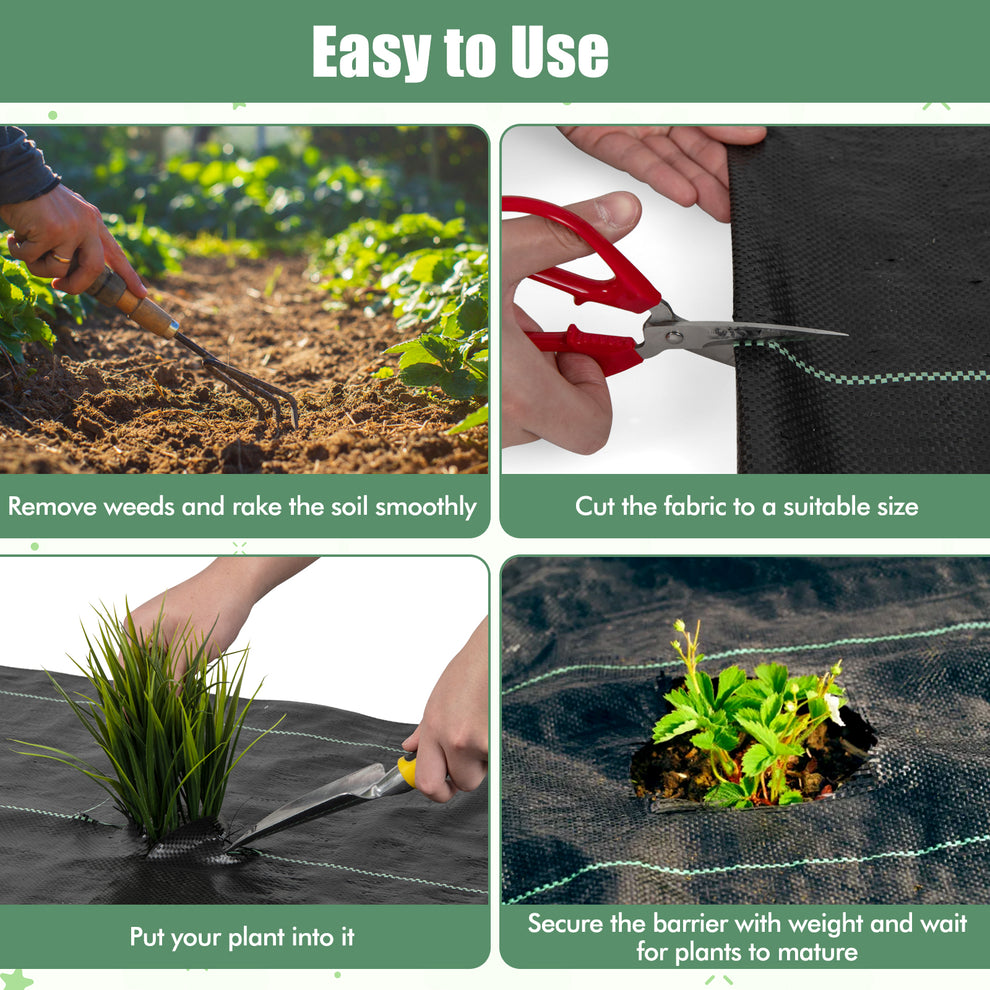 Garden Weed Barrier Fabric PP Weed Control Fabric with Guide Line-3.5 ...