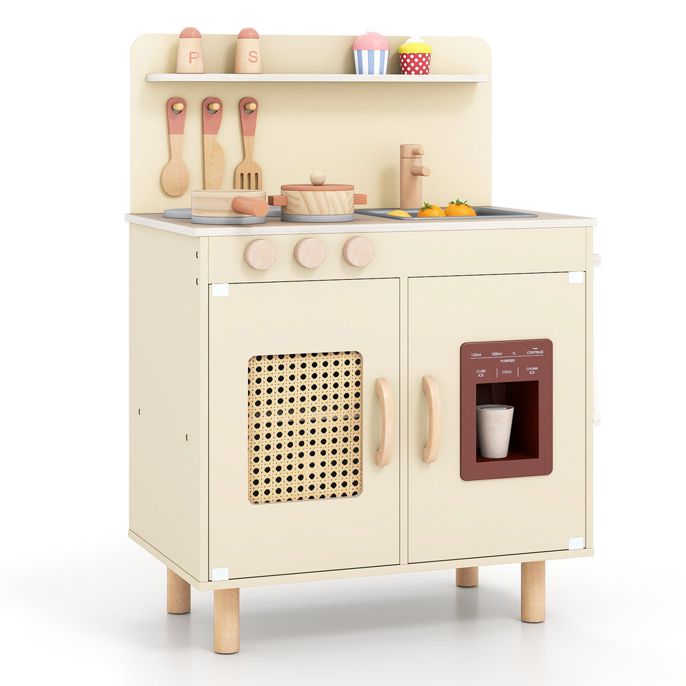 Play Kitchen for Kids with Realistic Ice Maker and Stove Cooking Toy K ...