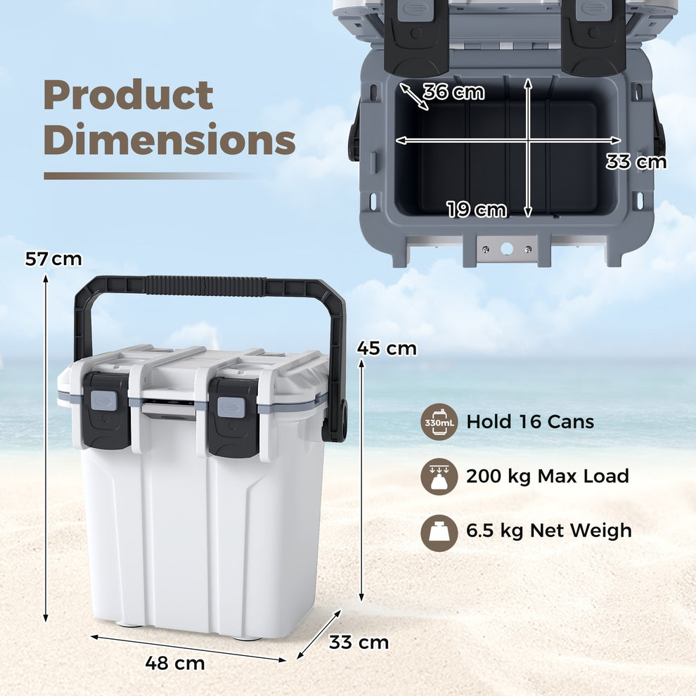 Ultra-Light Injection Molded Cooler 20L Hard Ice Chest with Swing-up H ...