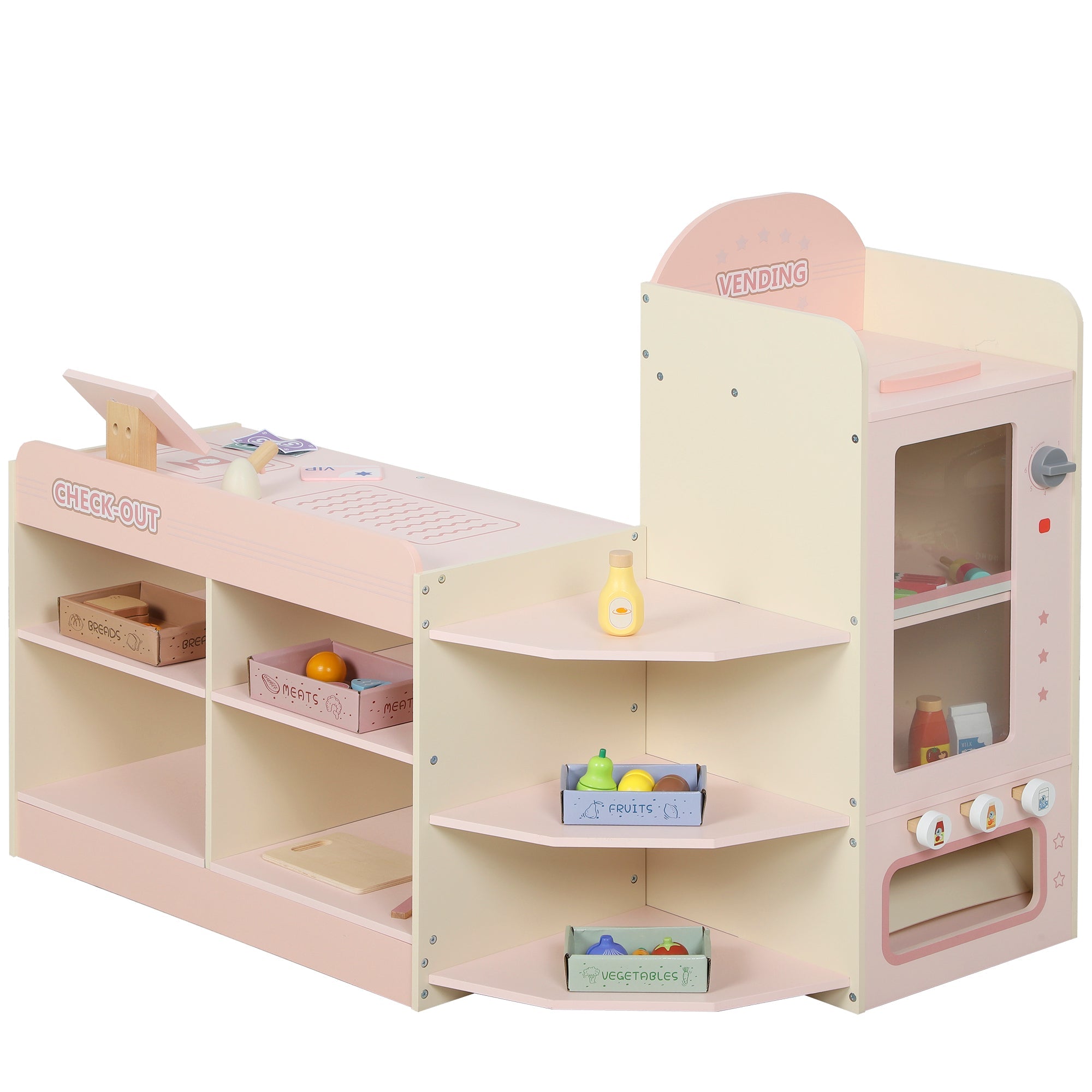 AIYAPLAY Kids Grocery Store, Children Supermarket Playset with Cash Re ...