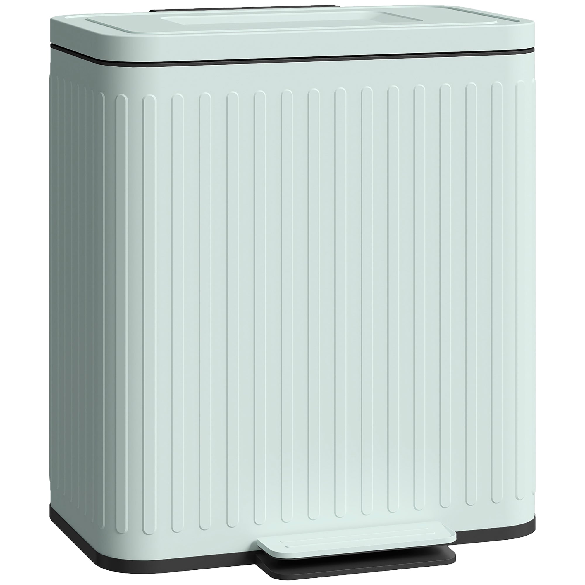 HOMCOM Dual Kitchen Bin, 2 x 20L Double Bin for Recycling and Waste, F ...